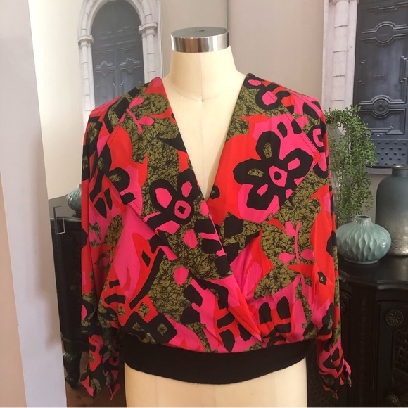 Jacques Vert | Tops | Vintage Jacques Vert Blouse Vibrant Fuchsia Red W ...